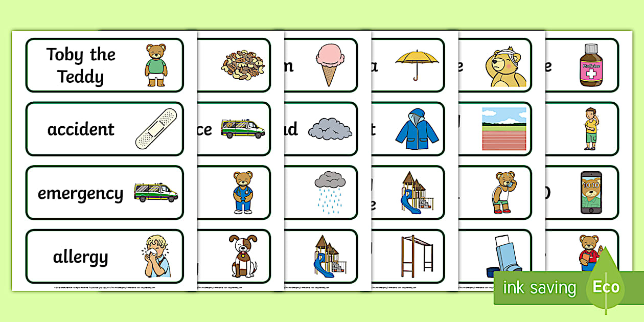 Word Cards to Support Teaching on Is This An Emergency? Ambulance
