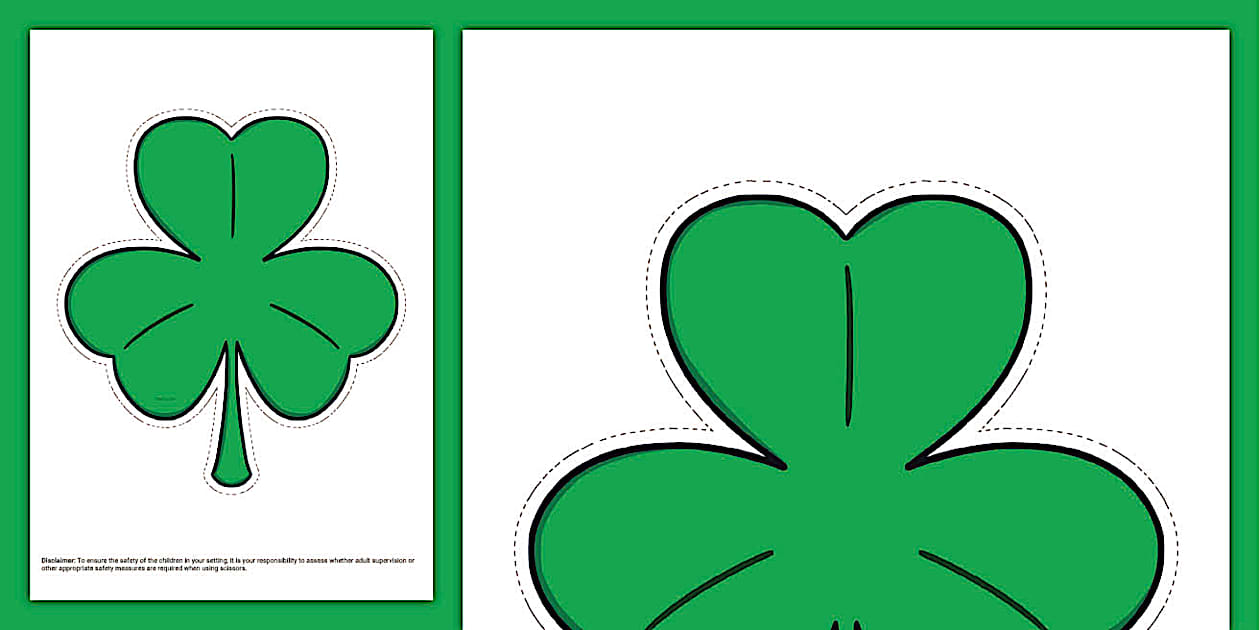 Shamrock Emoticon Cut Out (teacher made) - Twinkl