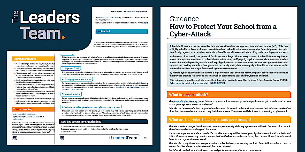 Guidance: How to Protect Your School from a Cyber-Attack