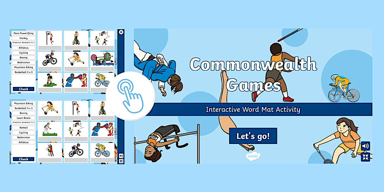 The Commonwealth Games Sports Interactive Word Mat Activity