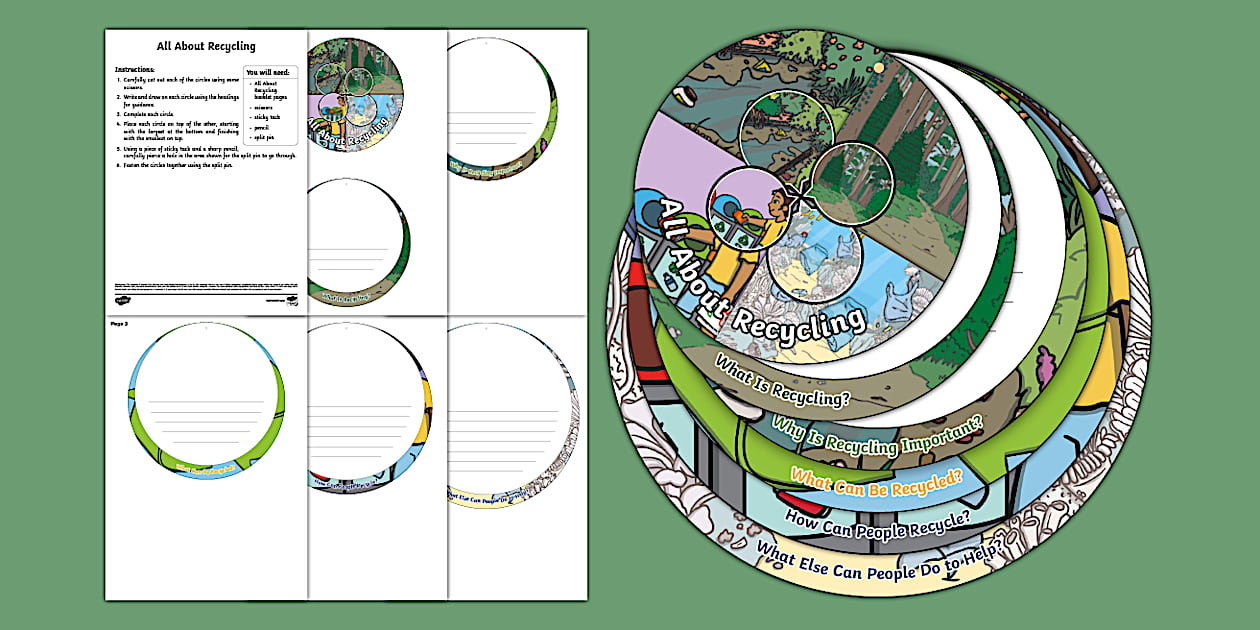 All About Recycling Circles Booklet (teacher made) - Twinkl