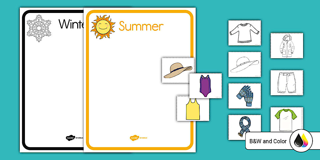 Winter vs Summer Clothes Sorting Worksheet | Twinkl USA