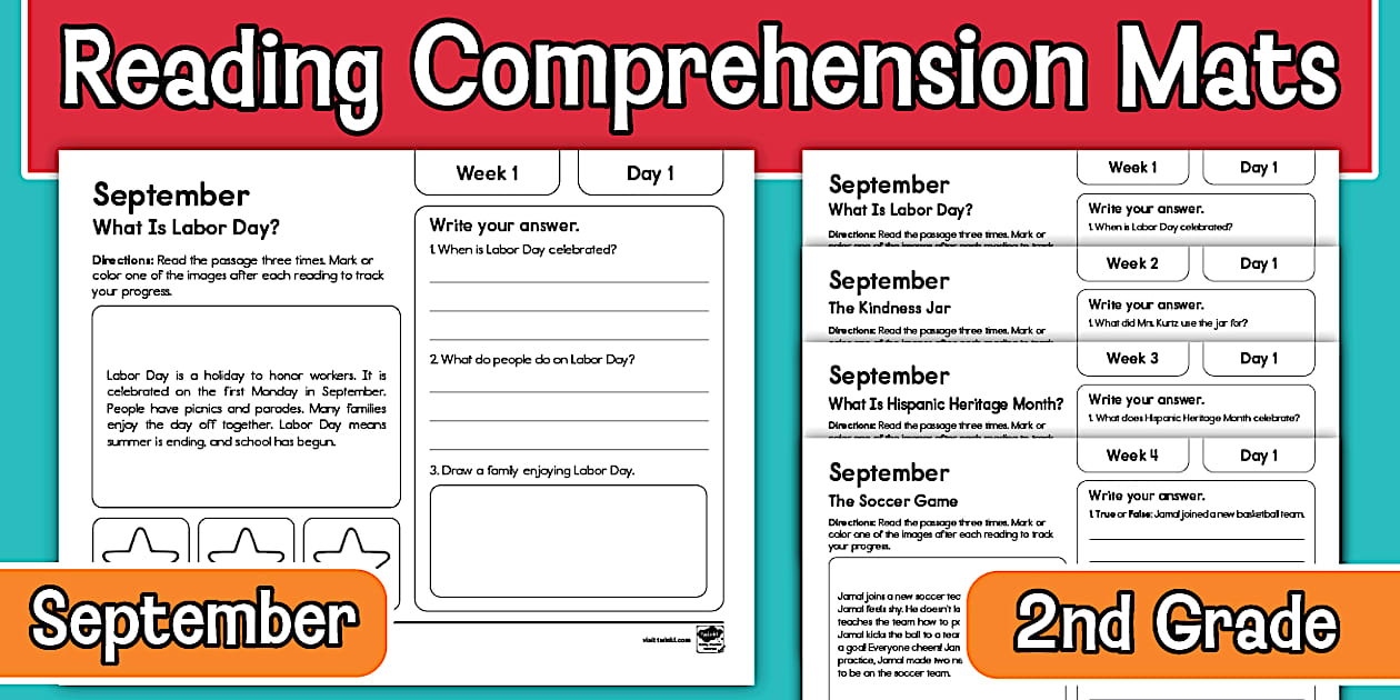 Second Grade September Daily Reading Comprehension Mats