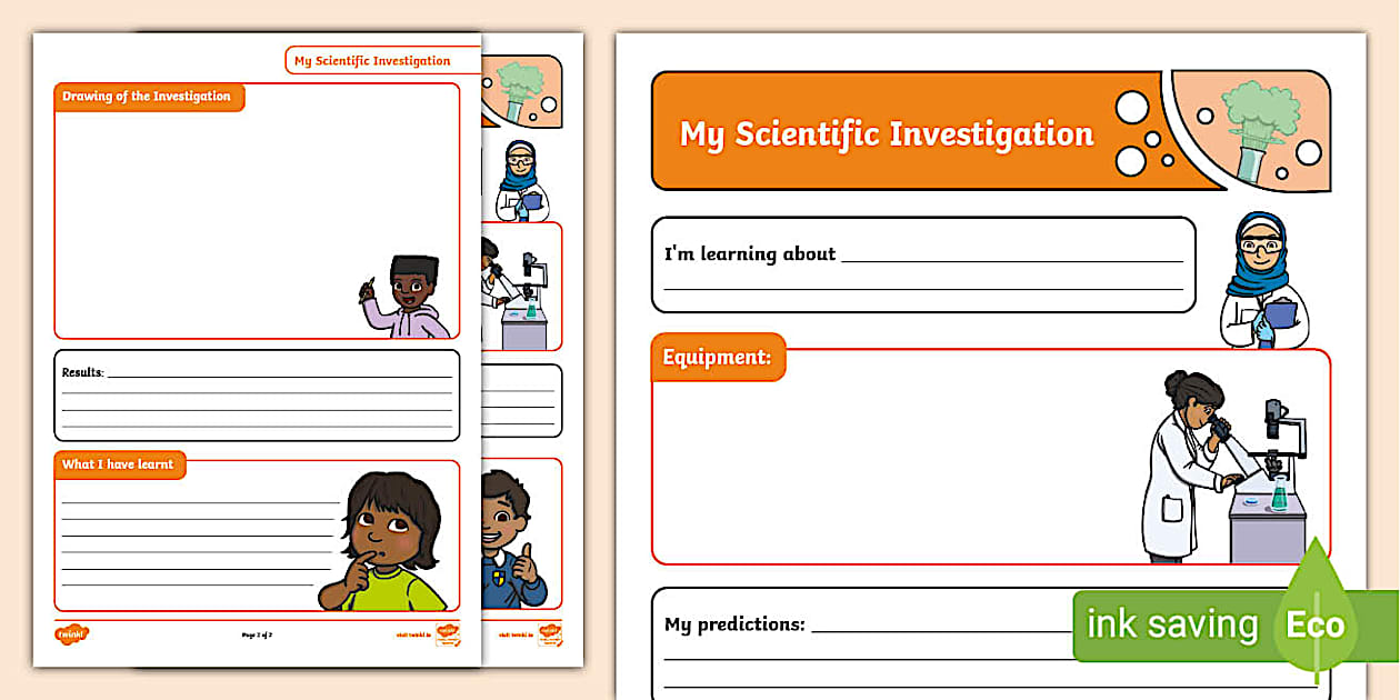 Editable My Science Investigation Worksheet (teacher made)