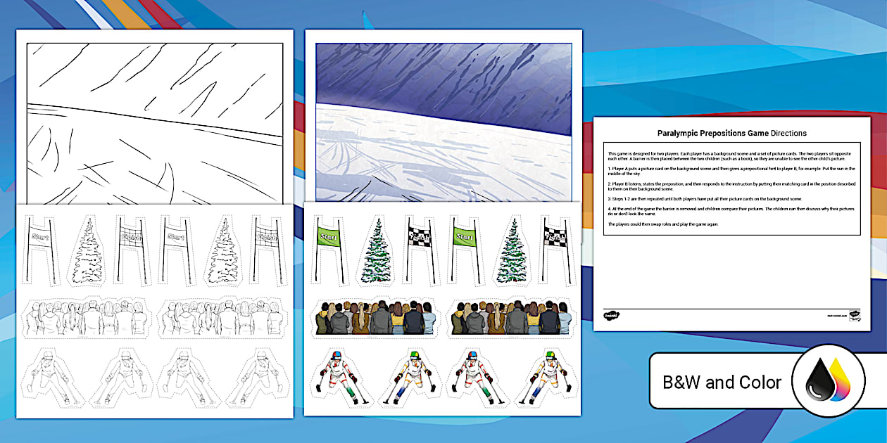 Paralympics Prepositions Barrier Game | English | Twinkl