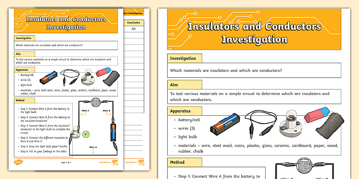 Energy and Change: Insulators and Conductors Investigation