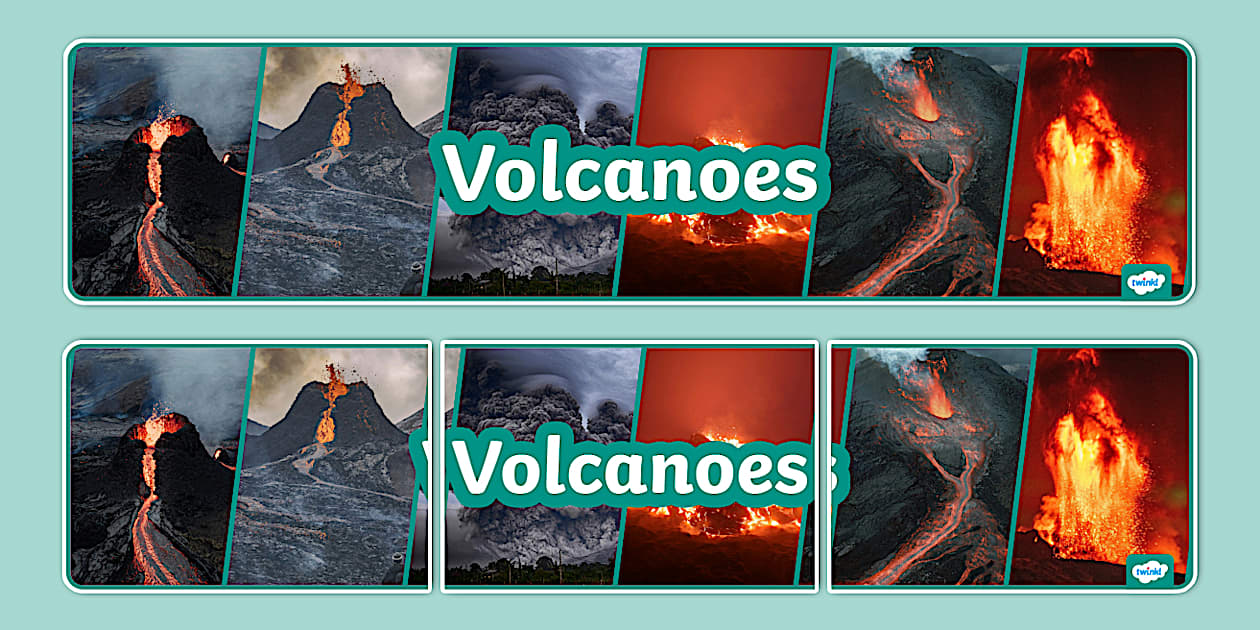 Volcanoes Photo Display Banner (teacher made) - Twinkl
