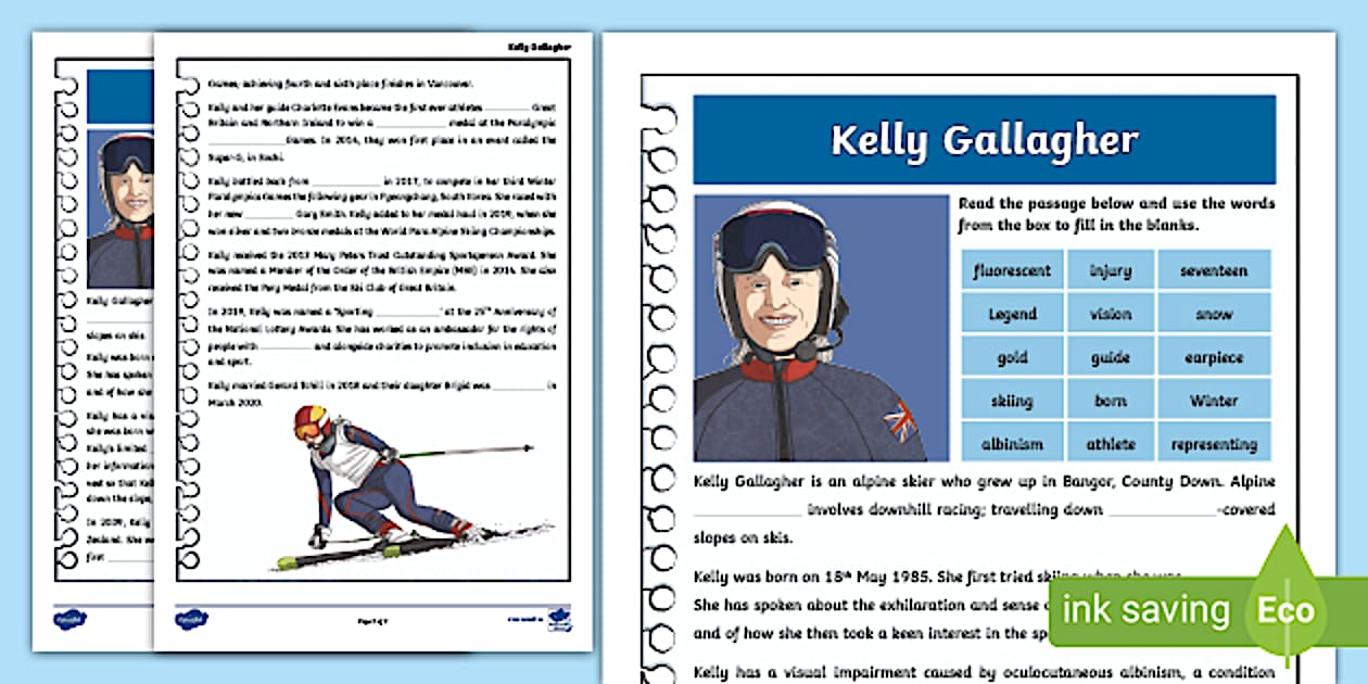 Kelly Gallagher Cloze Activity
