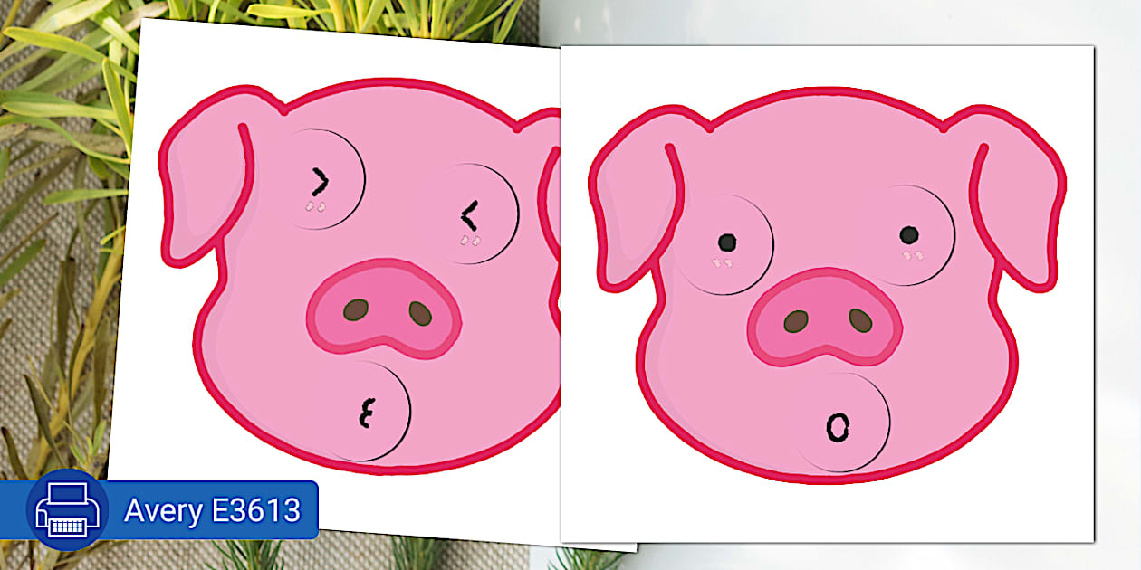 Make a Cute Pig Face | Sticker Craft Activity - Twinkl