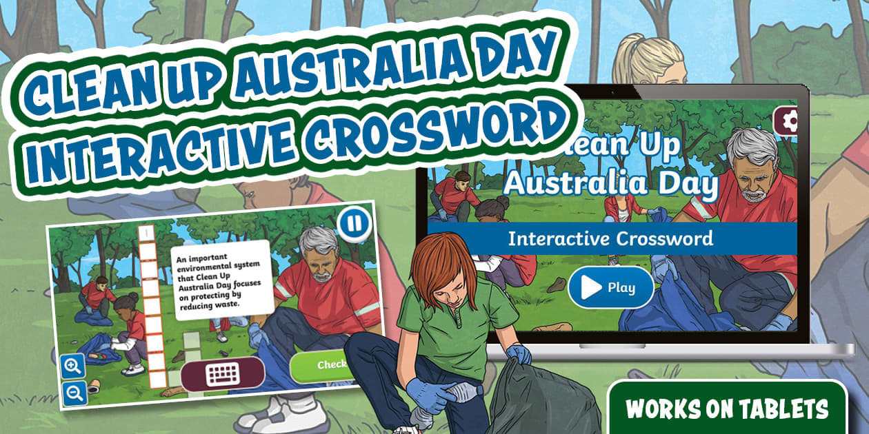 * NEW * Clean Up Australia Day Interactive Crossword