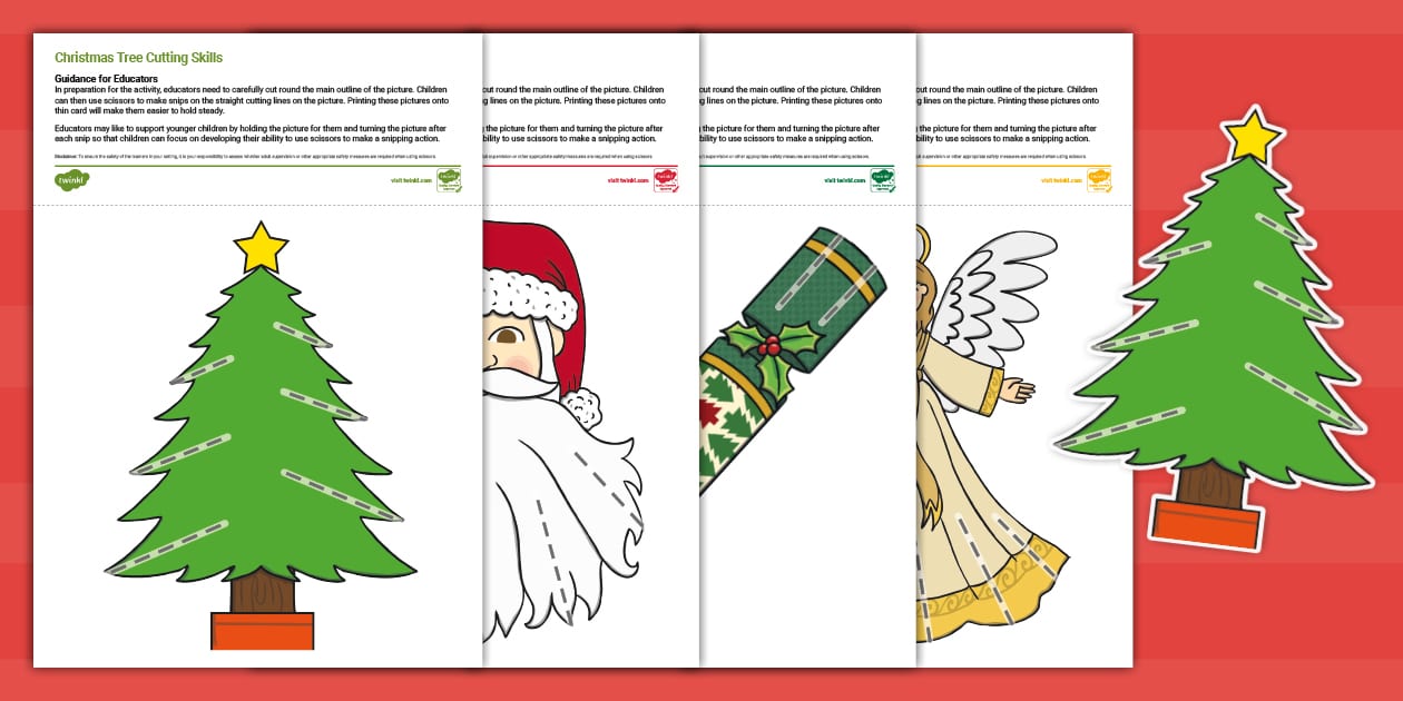 Christmas Simple Cutting Skills Activity Pack | Fine Motor