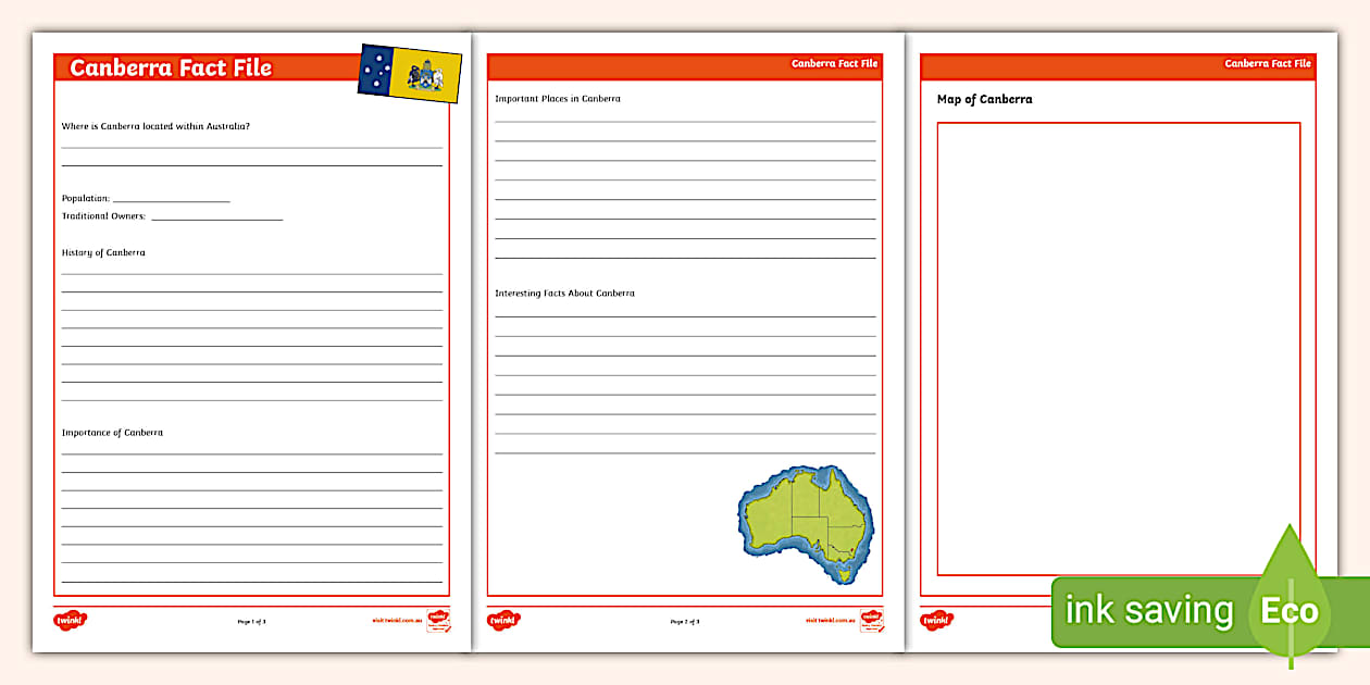 Canberra Blank Fact File Ι Year 6 Civics and Citizenship