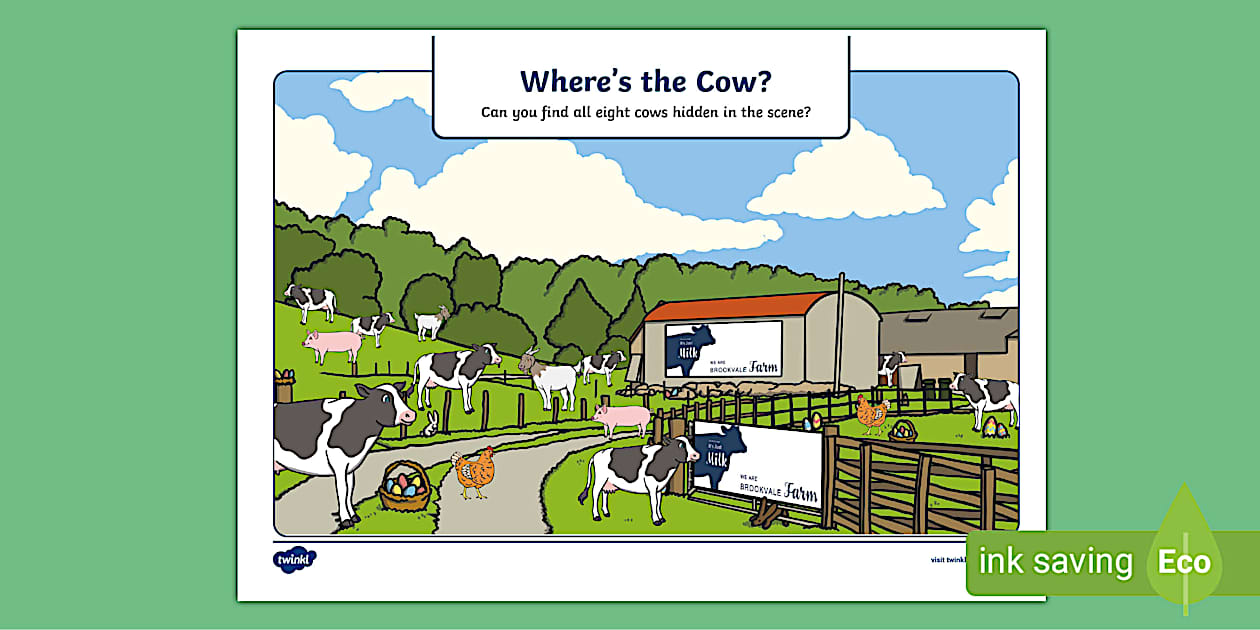 Where's the Cow? I Spy Activity (teacher made) - Twinkl