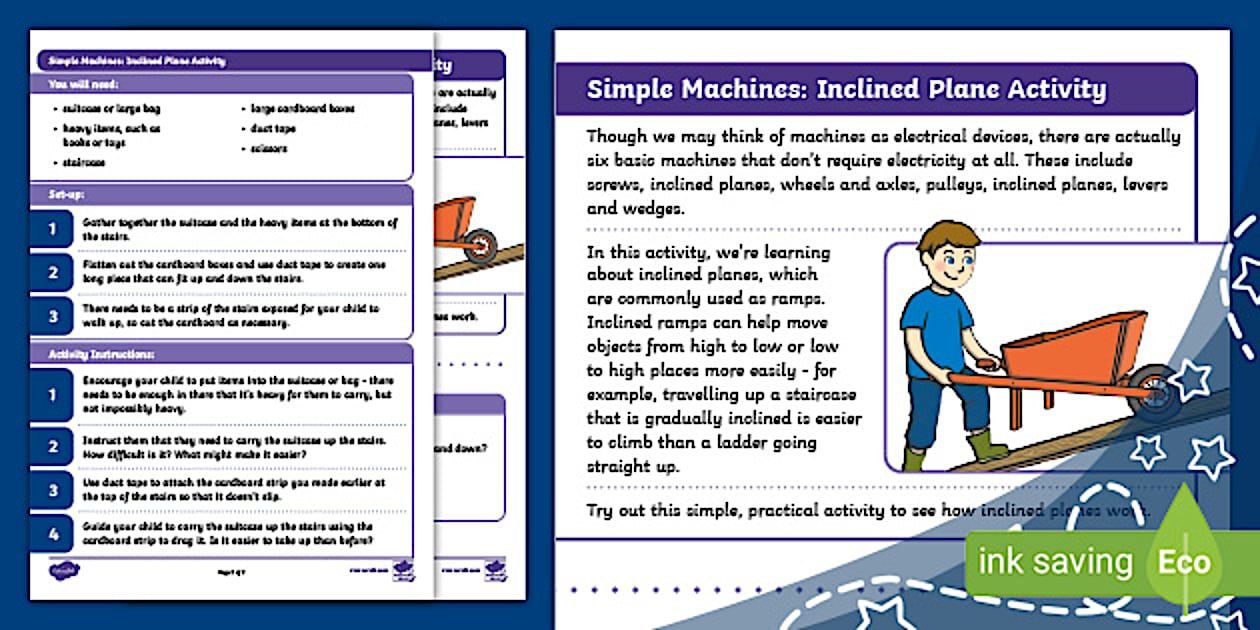 Simple Machines: Inclined Plane Activity - Twinkl