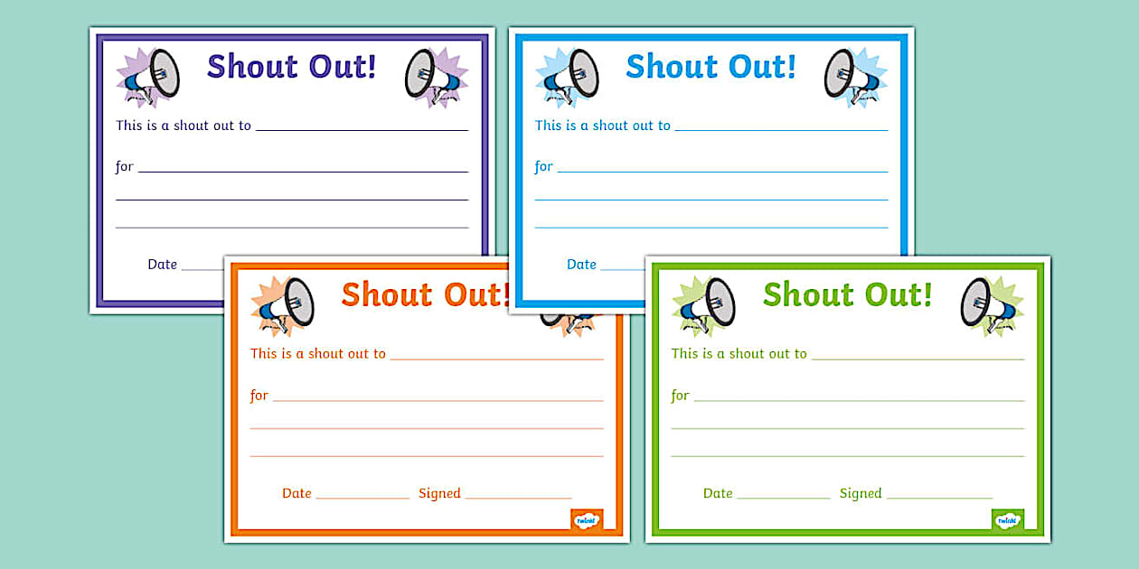Shout-Out Certificates (Teacher-Made) - Twinkl