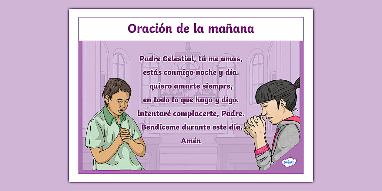 Póster: Oración de la mañana (profesor hizo) - Twinkl