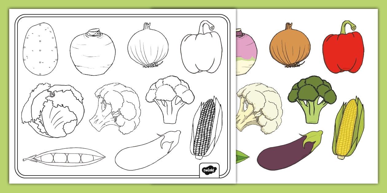 Early Childhood Vegetable Matching Worksheet (teacher made)