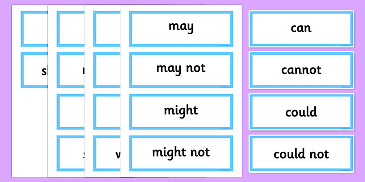 Modal Verb Word Cards (teacher made) - Twinkl