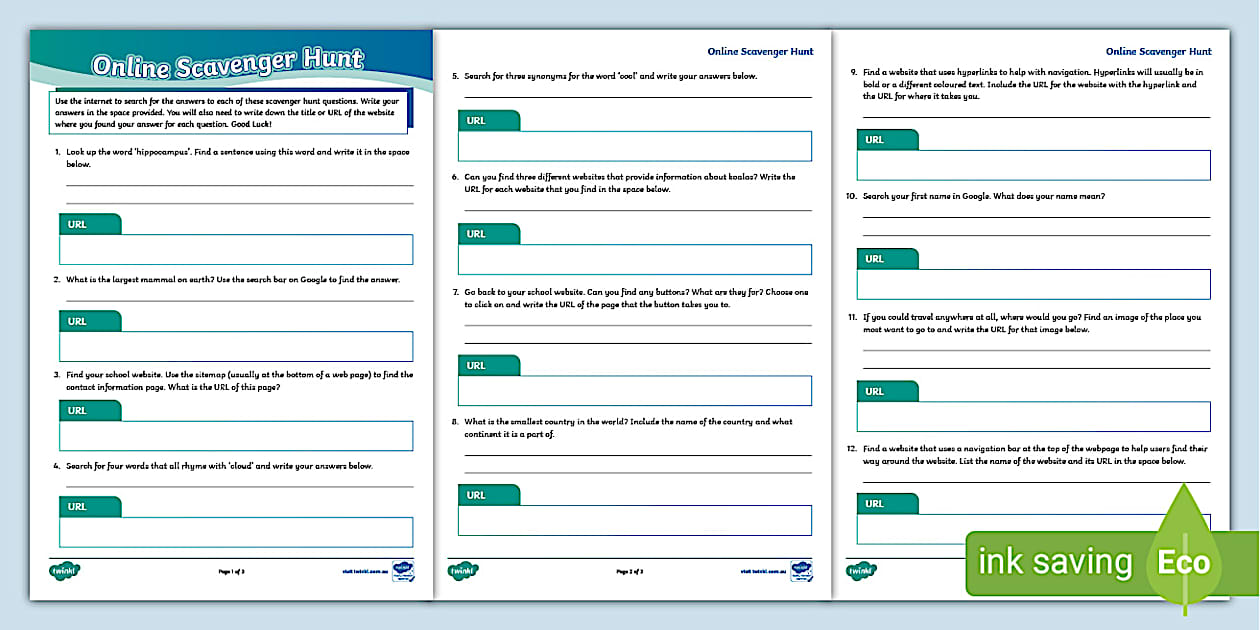 Editable Online Scavenger Hunt (teacher made) - Twinkl