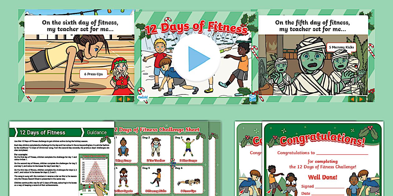 12 Days of Fitness - KS1 (teacher made) - Twinkl