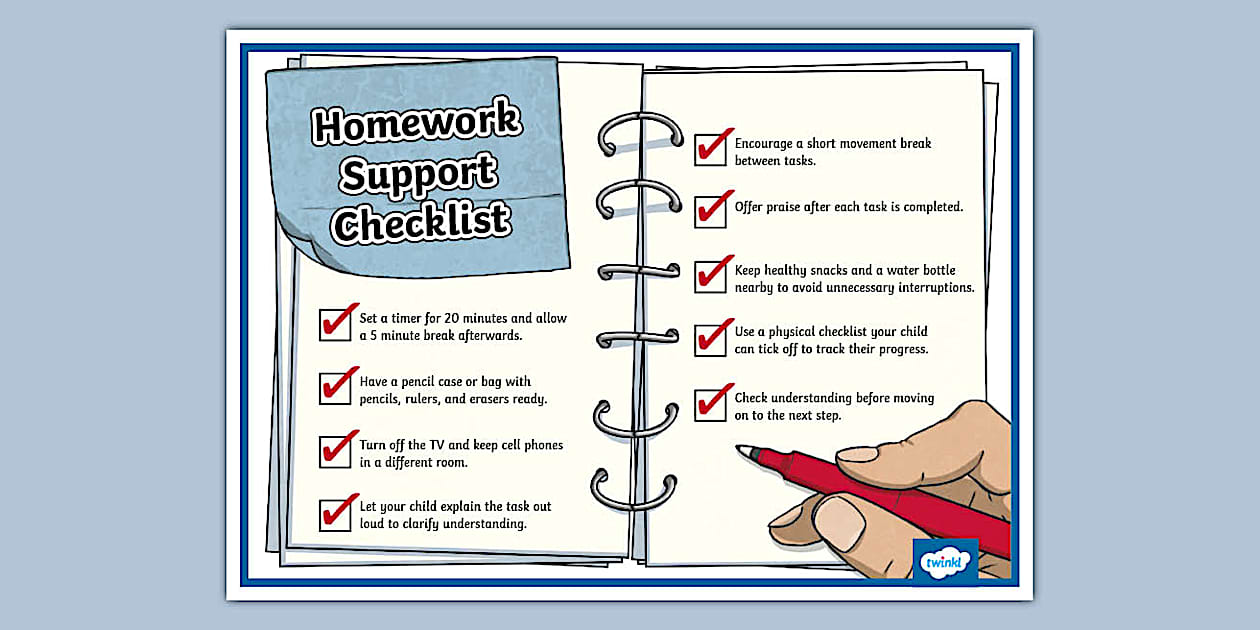 Homework Support Checklist - For Parents (teacher made)
