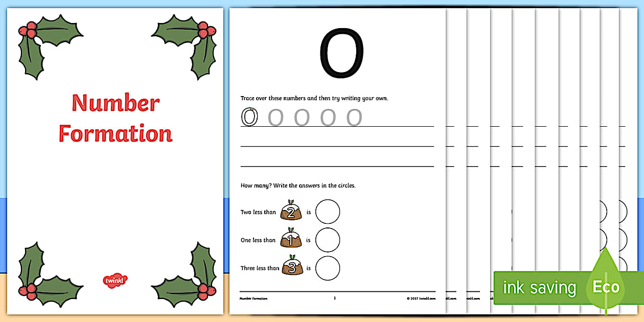 TAS Australia Sunny Christmas Number Formation Workbook
