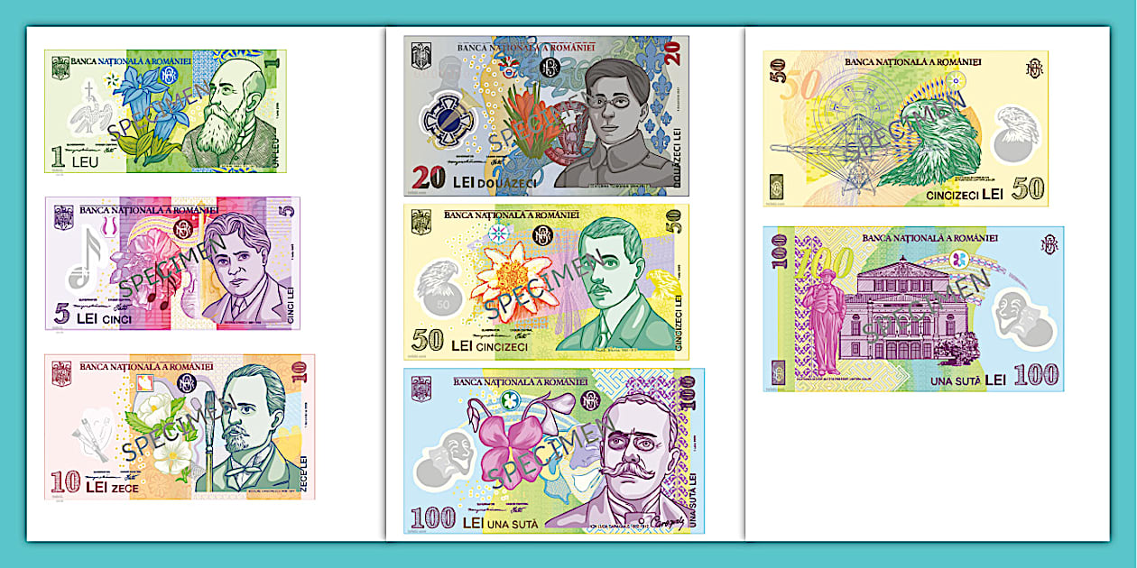 Leul Bancnote decupabile Roni Bani Românești Bani - Twinkl