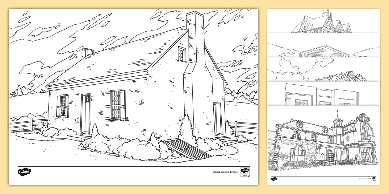 Coloriages : Les maisons - Twinkl Coloriages (teacher made)