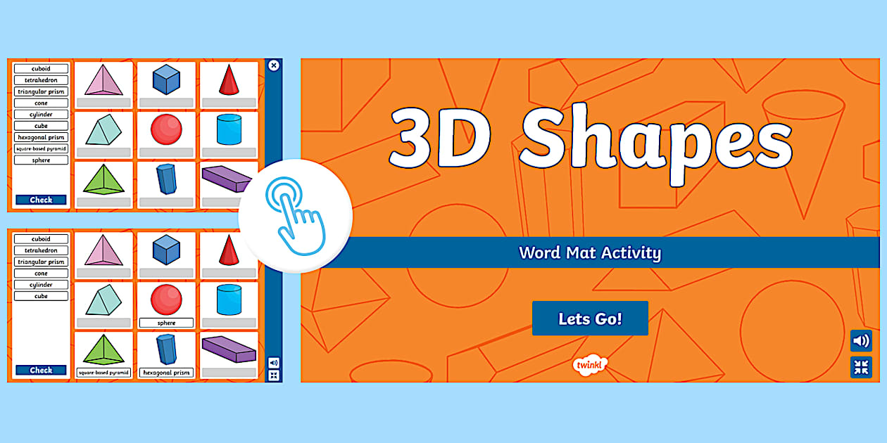 Interactive 3D Shapes Word Mat Activity | Twinkl Go!