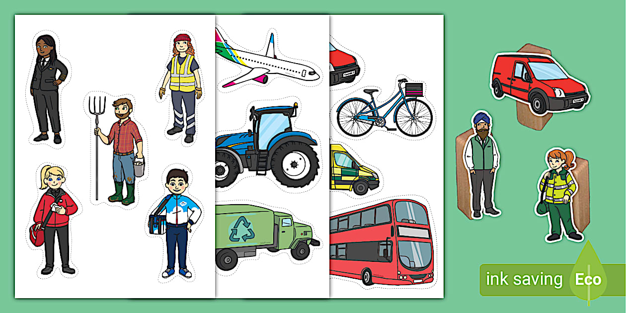 Vehicles and Their Drivers Small World Characters - Twinkl