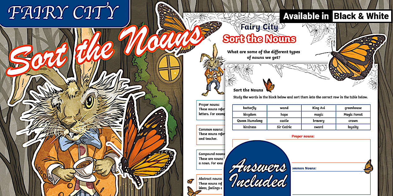 IP English Fairy City Sort the Nouns Activity Sheet