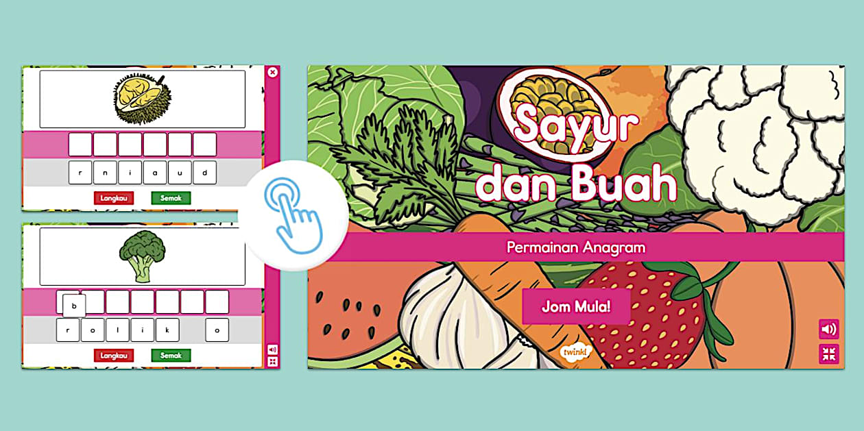 Permainan Interaktif Anagram - Sayur dan Buah
