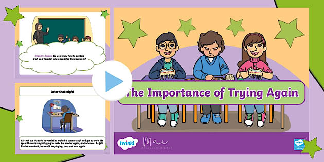 FREE! - The Importance of Trying Again - Story PowerPoint