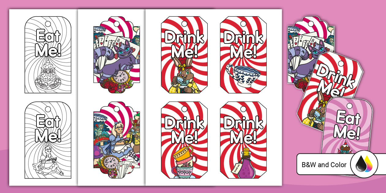 Alice in Wonderland Labels (teacher made) - Twinkl
