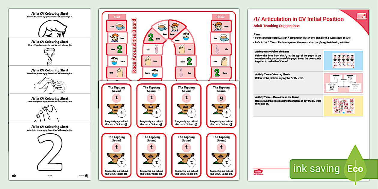 SALT /t/ Articulation in CV Initial Position Activity Pack