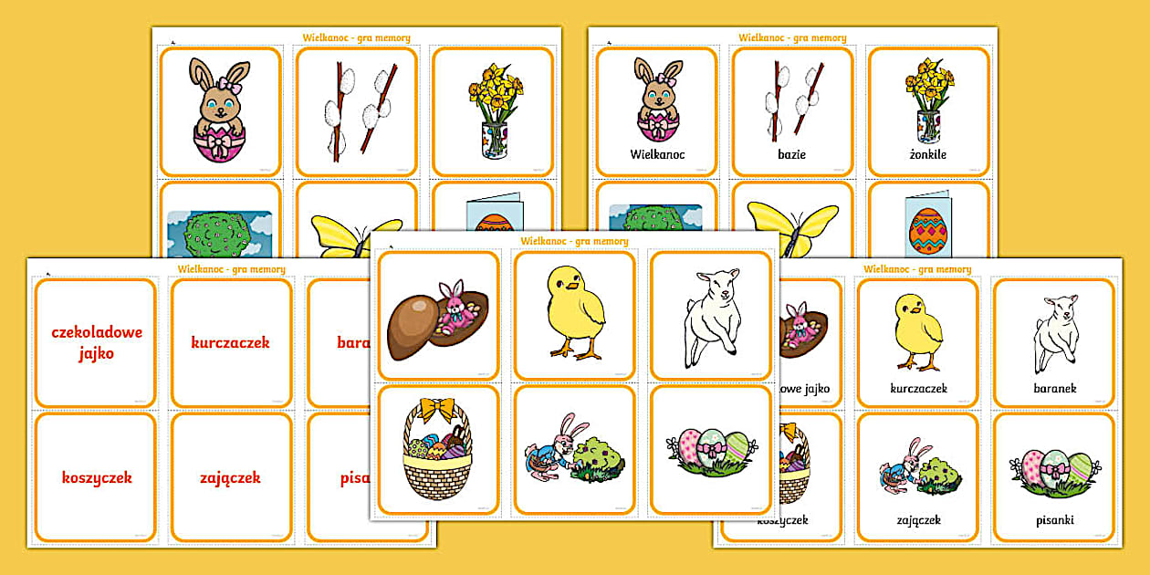 Wielkanoc | Gra memory | Słownictwo (teacher made) - Twinkl