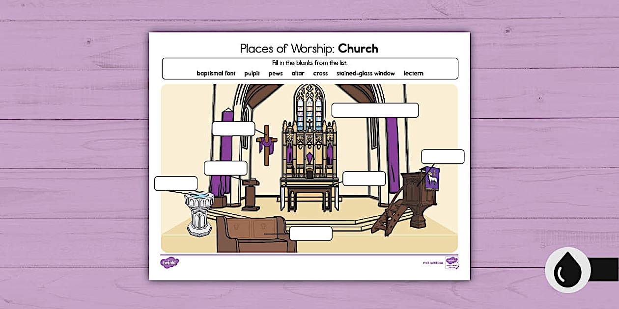 Places of Worship Church Labelling Activity