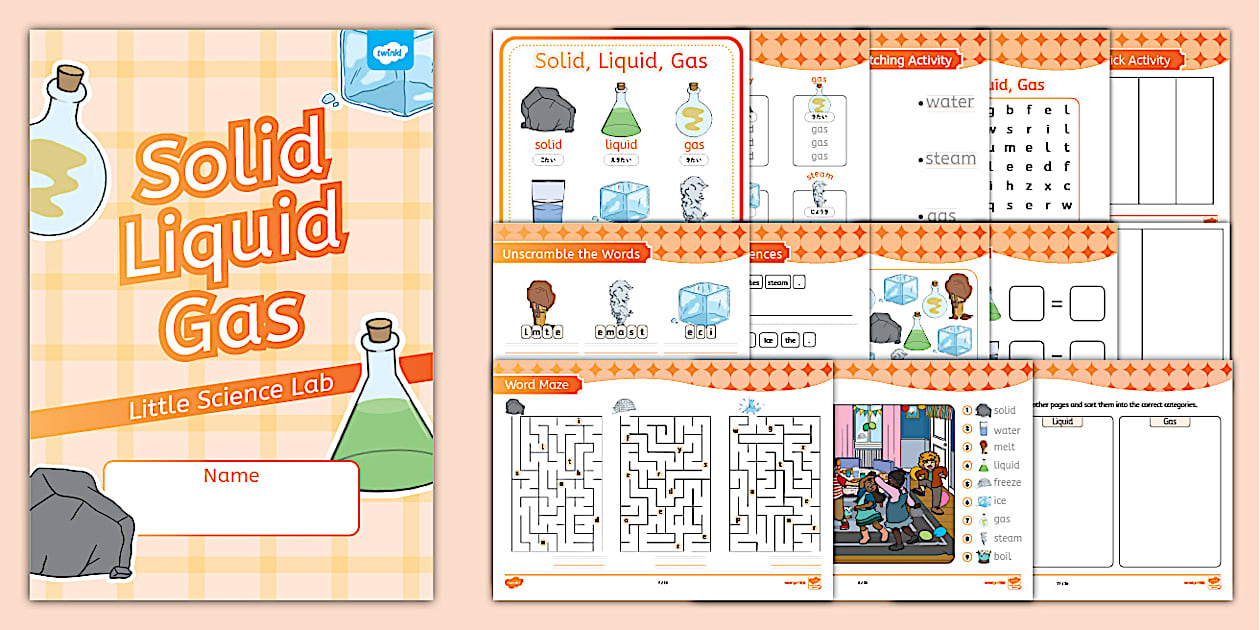 Little Science Lab Workbook: Solid Liquid Gas (teacher made)