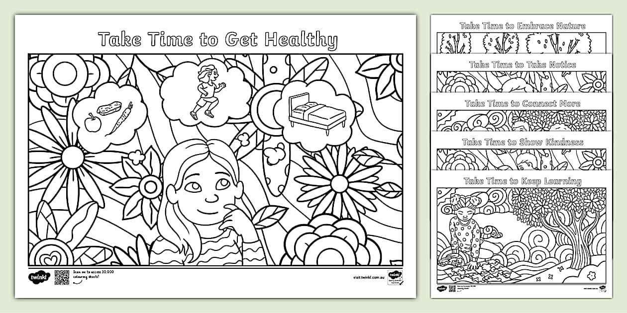 World Mental Health Day Colouring Pages