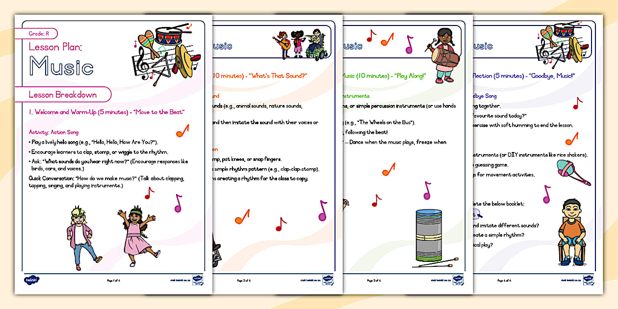 Grade R Music Lesson Plan