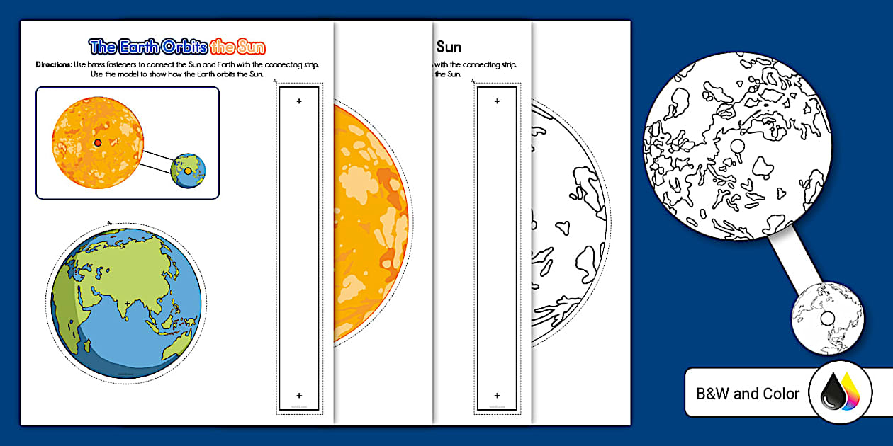 The Earth Orbits the Sun Functional Model Worksheet - Twinkl