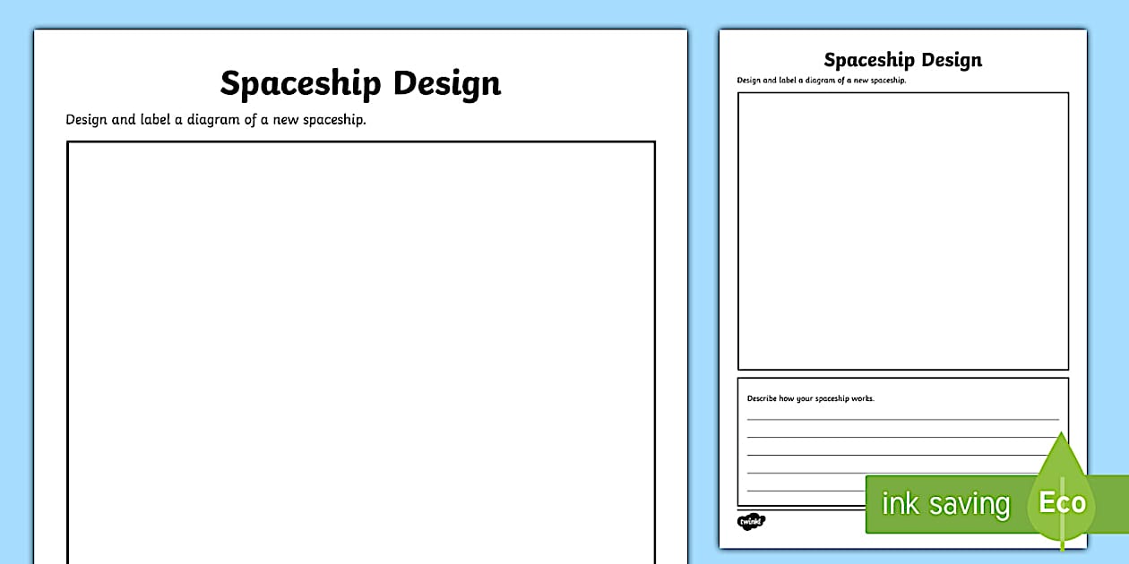 TAS Spaceship Design Worksheet (professor feito) - Twinkl