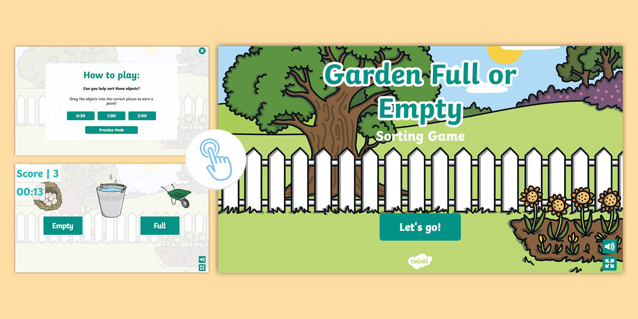 Garden Full or Empty Interactive Sorting Game (teacher made)