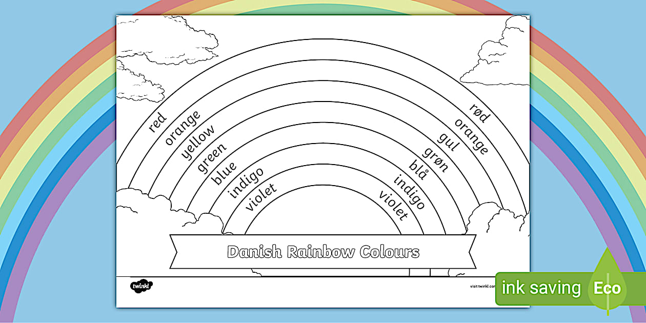 Danish Rainbow Colouring Activity (teacher made) - Twinkl