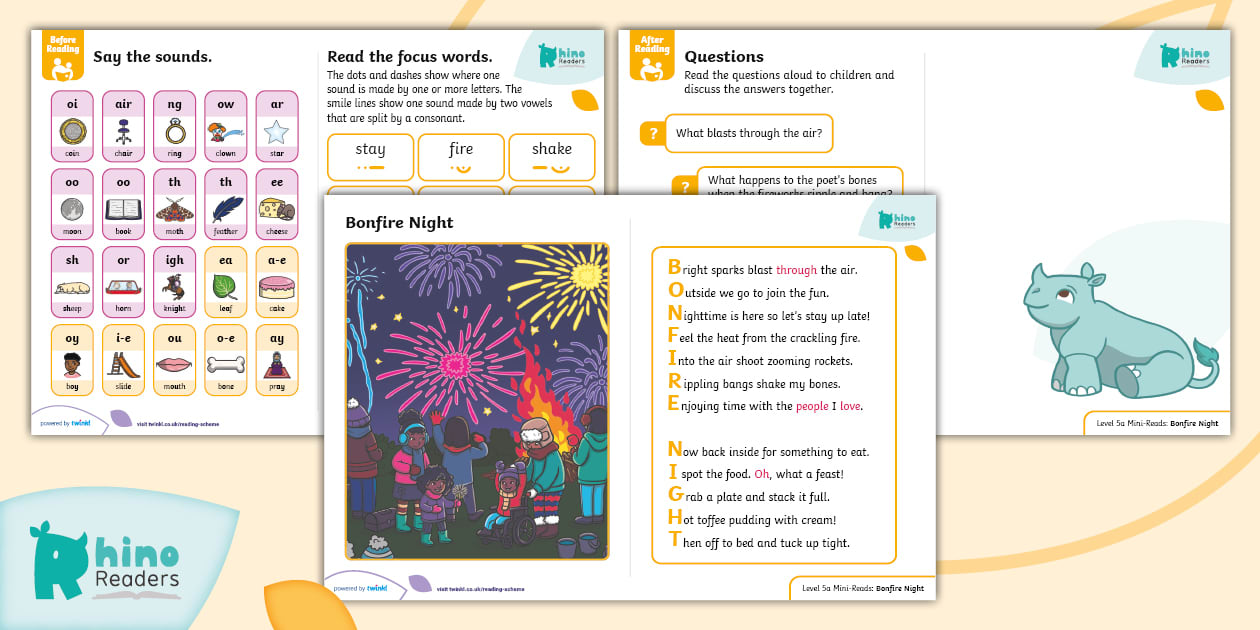 Rhino Readers Intervention: Bonfire Night (Level 5a)