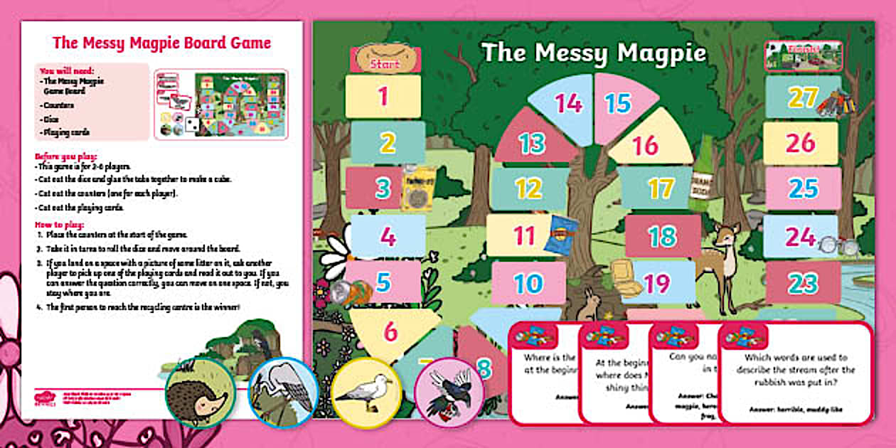 The Messy Magpie Board Game (teacher made) - Twinkl