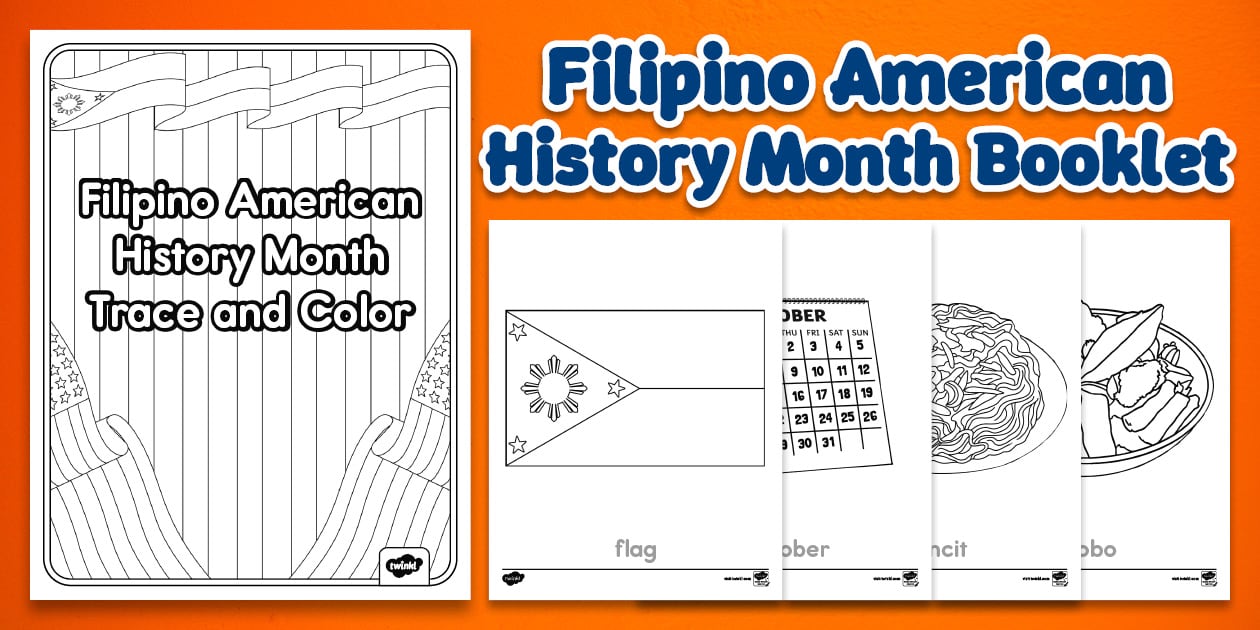 Filipino American History Month Trace and Color Booklet