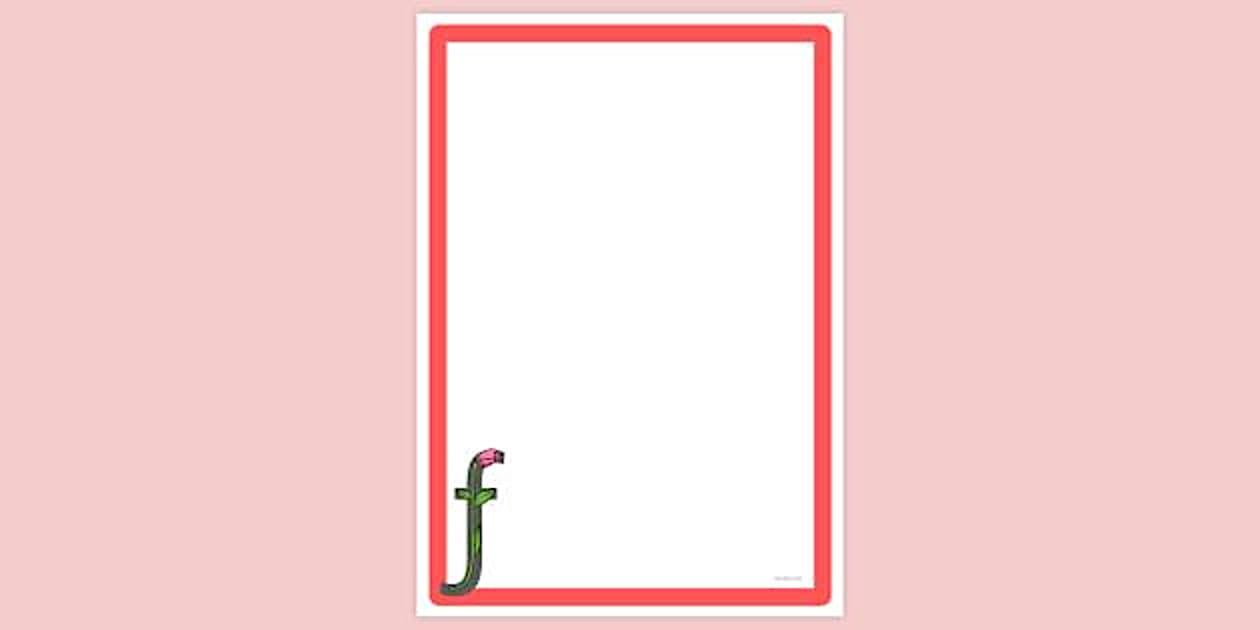 Simple Blank Sassoon Alphabet f Page Border | Twinkl