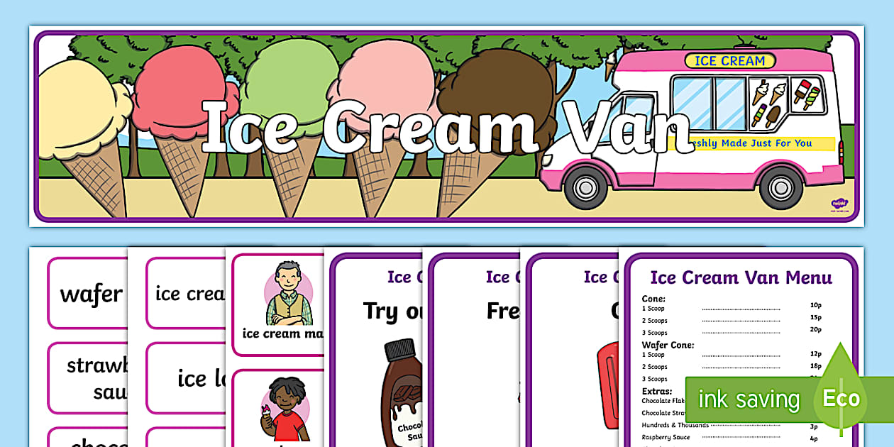 Ice Cream Van Role Play Pack- ESL Ice Cream Role Play