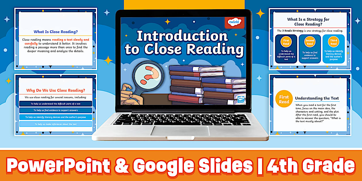 Introduction to Close Reading PowerPoint & Google Slides